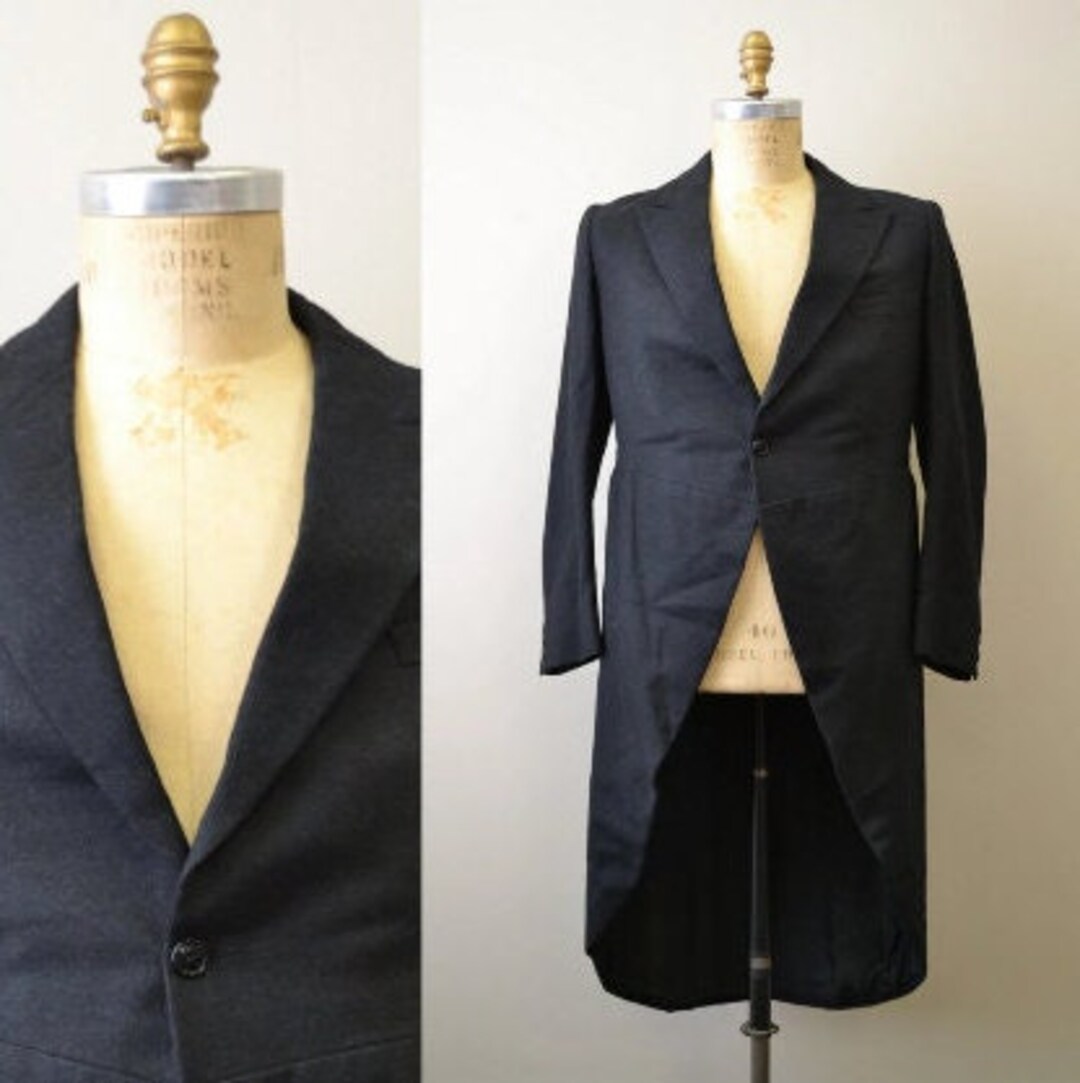 1960s Black Wool Tail Coat - Etsy