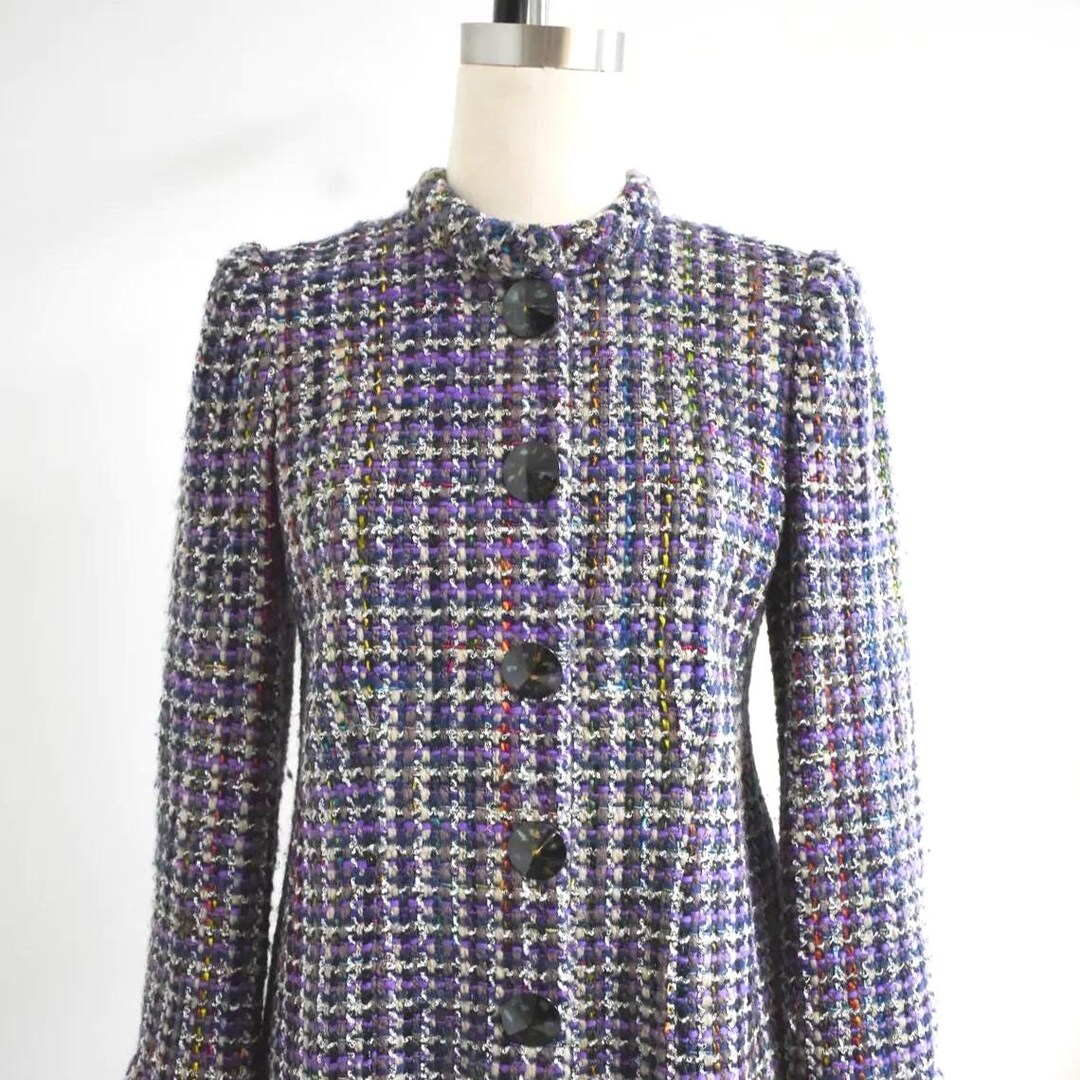 1980s Purple Chunky Tweed Jacket - Etsy