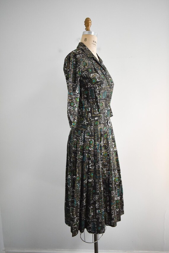1950s Craely Polynesian Batik Dress - Gem