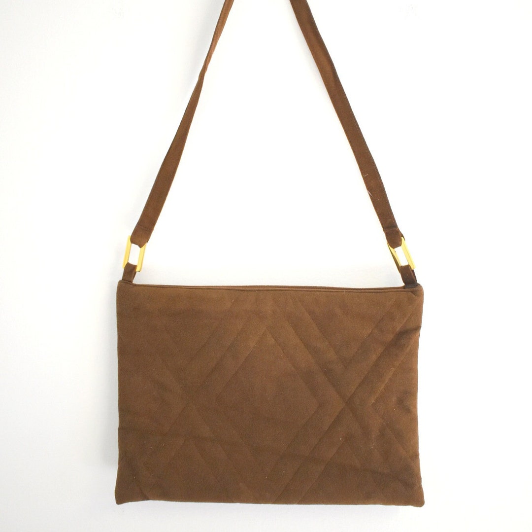 1970s Reva Brown Quilted Ultrasuede Shoulder Bag - Etsy