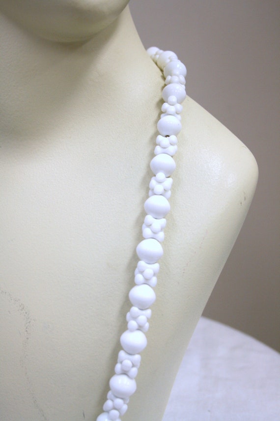 1960s Monet White Bead Necklace - Gem