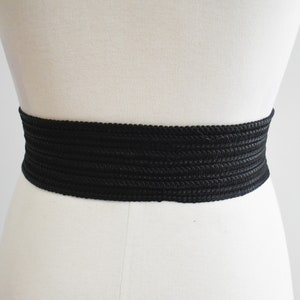 1980s Black Wide Gimp Trim Belt - Etsy
