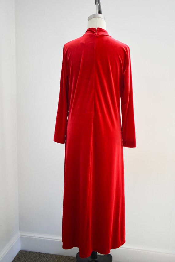 1990s Red Stretch Velvet Maxi Dress - Gem