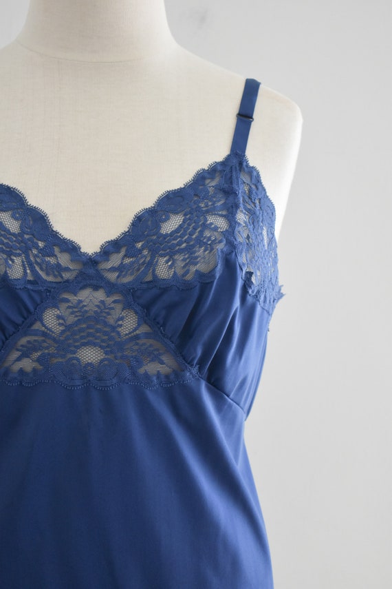 1970s Shadowline Deep Blue Camisole - Gem