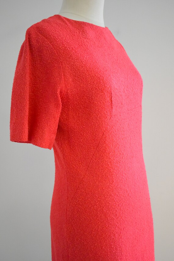 1960s Red Nubby Short Sleeve Dress - Gem