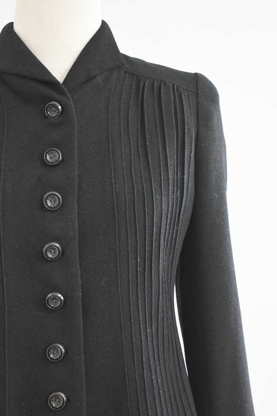 1940s Black Wool Pintuck Jacket - Gem