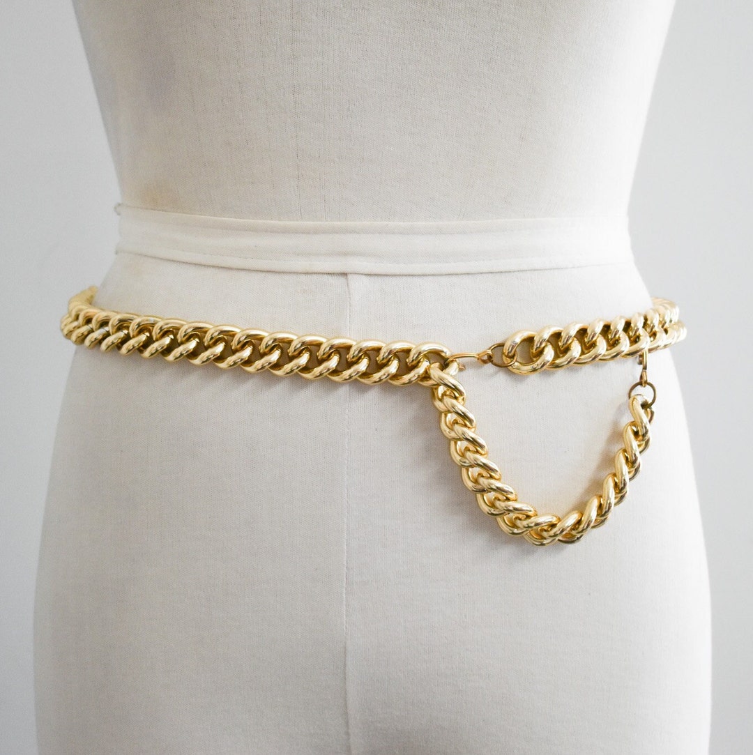 1980s Heavy Gold Metal Chain Belt or Necklace - Etsy