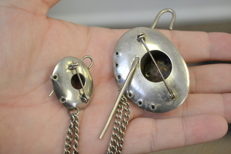 1940s Hat and Cane Double Chain Brooch | Etsy