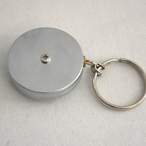 1980s Silver Metal Key Ring on a Retractable Chain With Clip - Etsy
