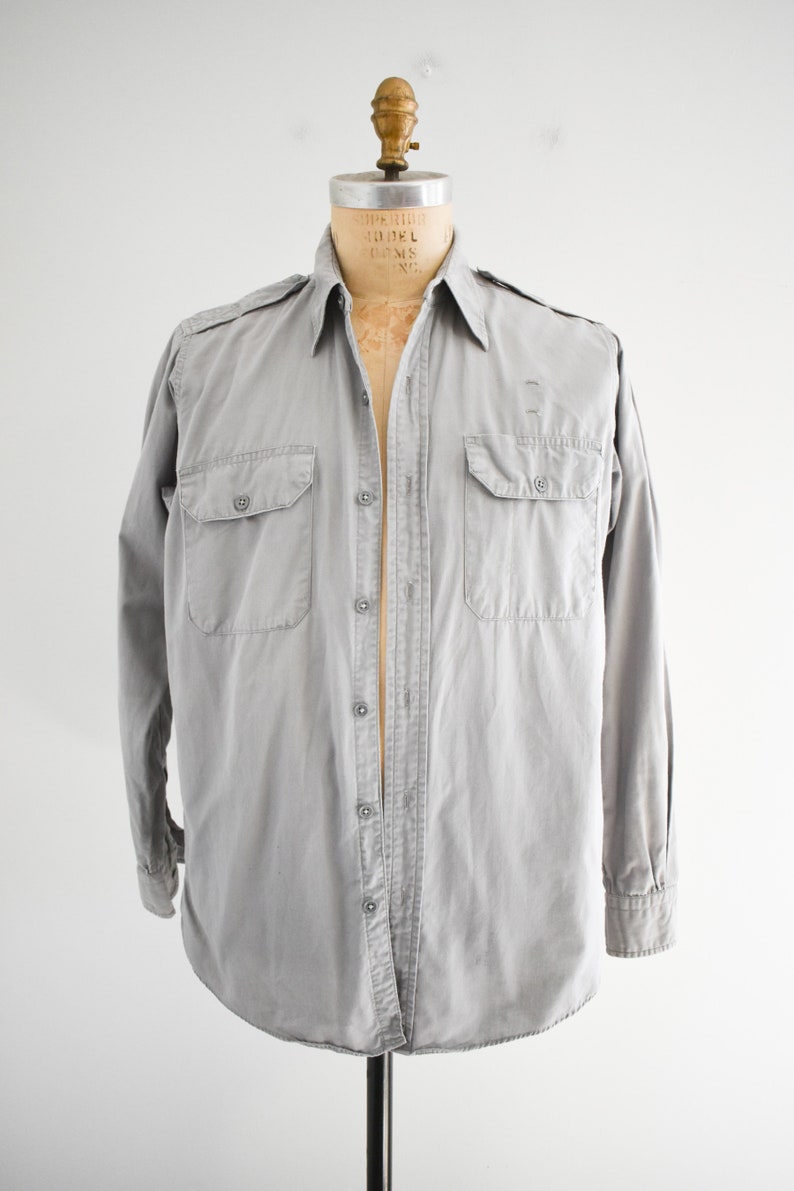 1950s Gray Cotton Police Uniform Shirt - Etsy