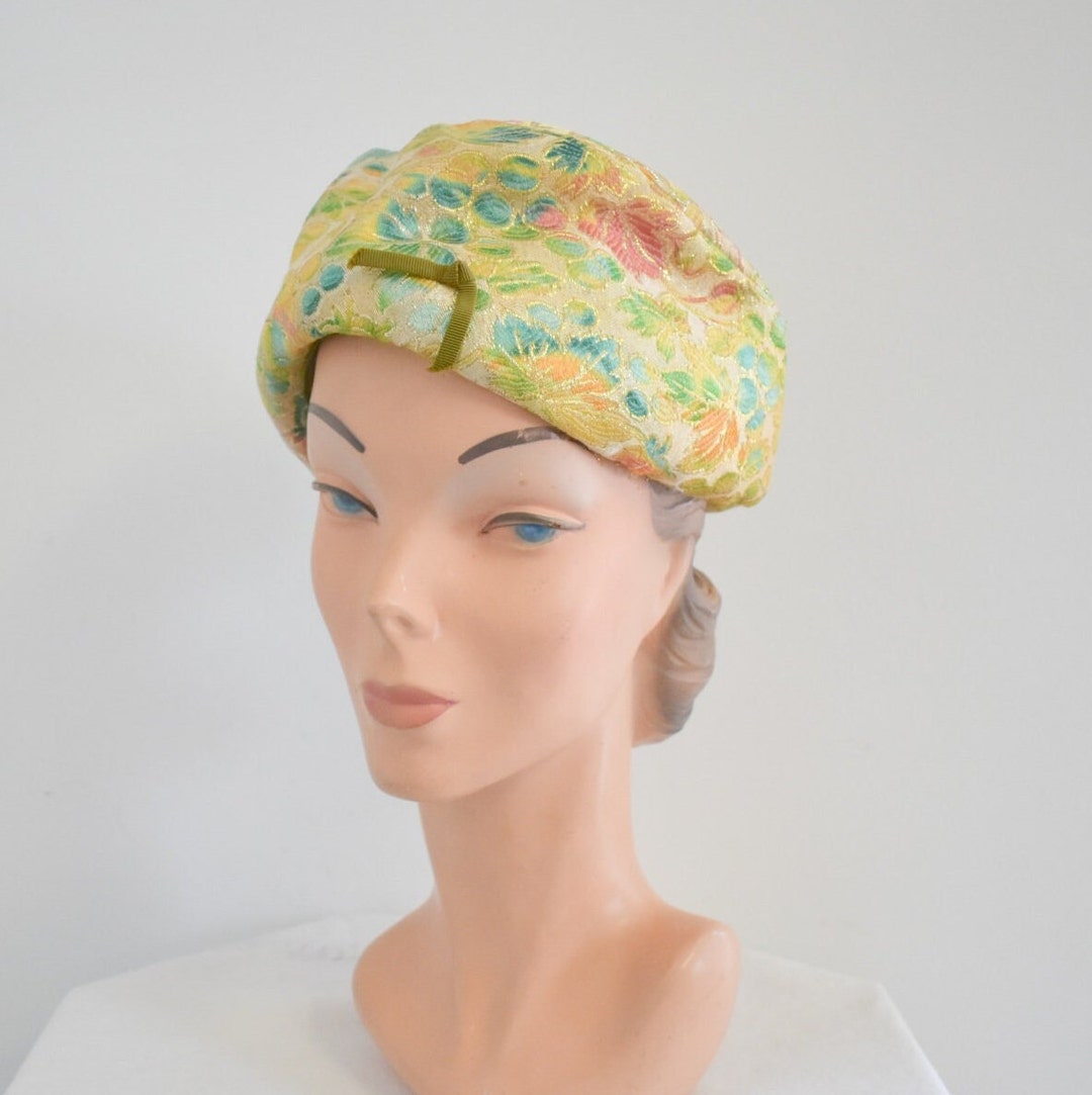 1960s Lazarus Floral Metallic Brocade Hat - Etsy