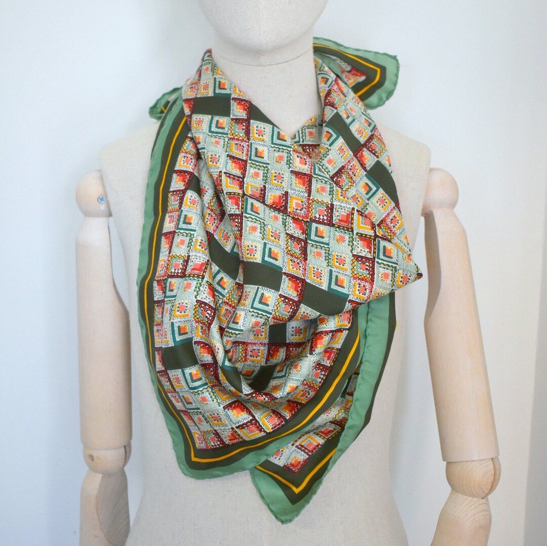 1960s/70s Patchwork Print Scarf - Etsy