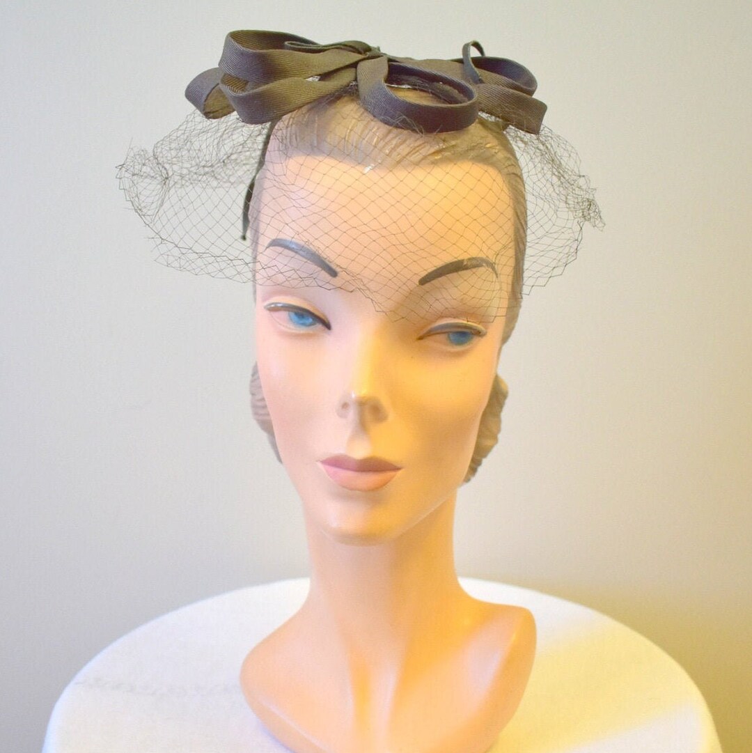 1950s Norman Paulvin Brown Bow Whimsy Hat - Etsy