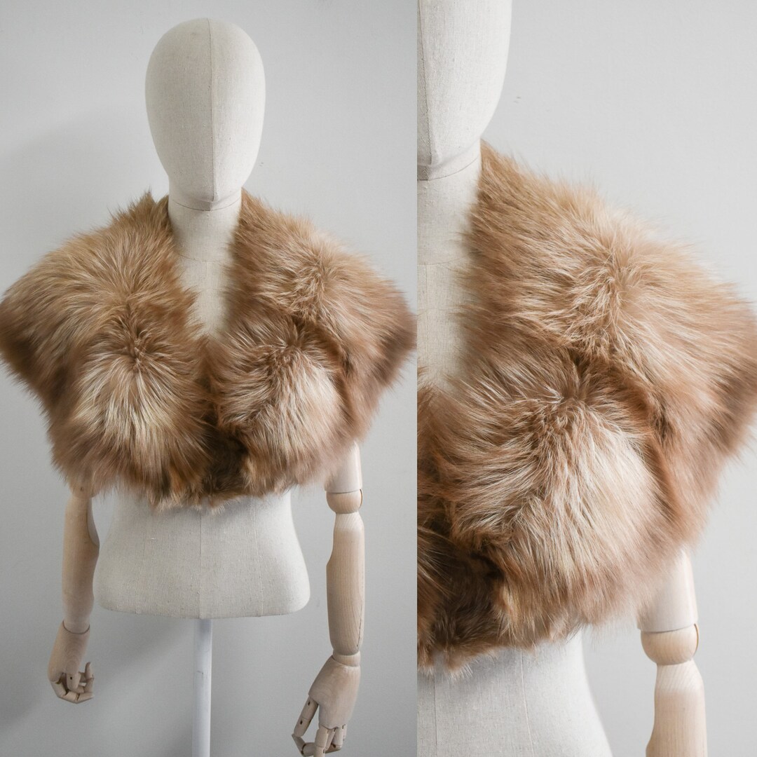 Vintage Mottled Thick Fur Collar - Etsy