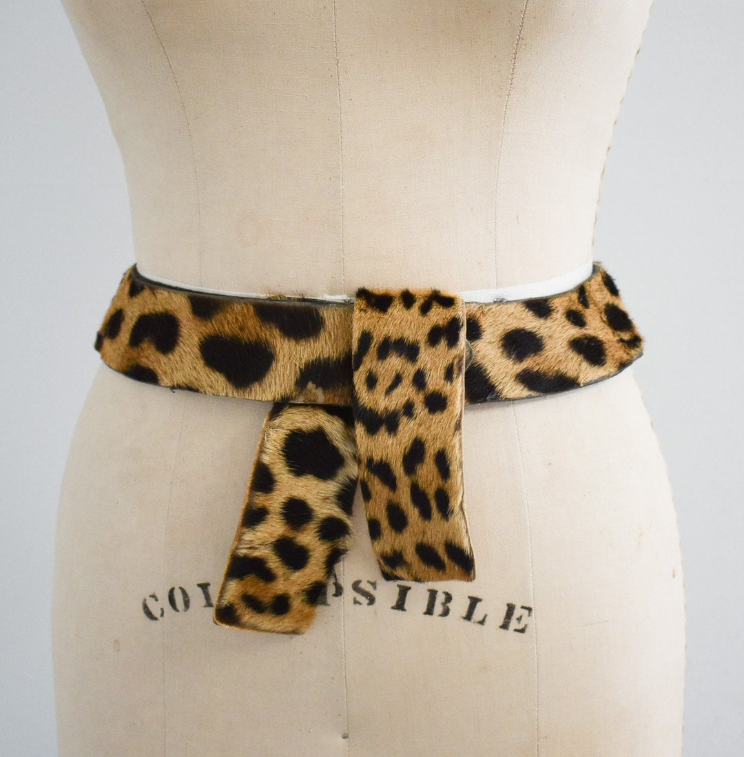 1960s Leopard Print Pony Skin Belt - Etsy