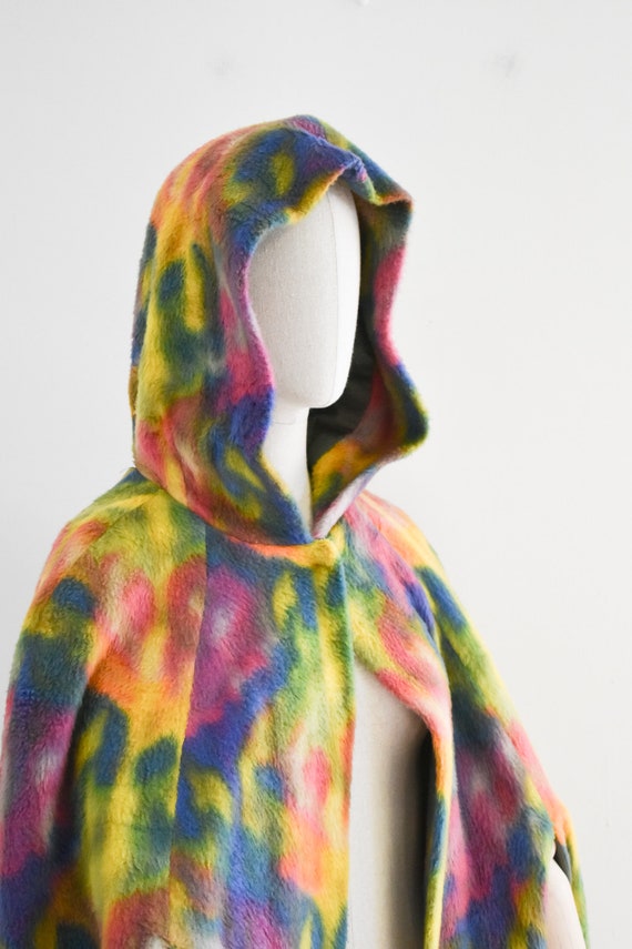 1960s Fleece Hooded Cape - Gem