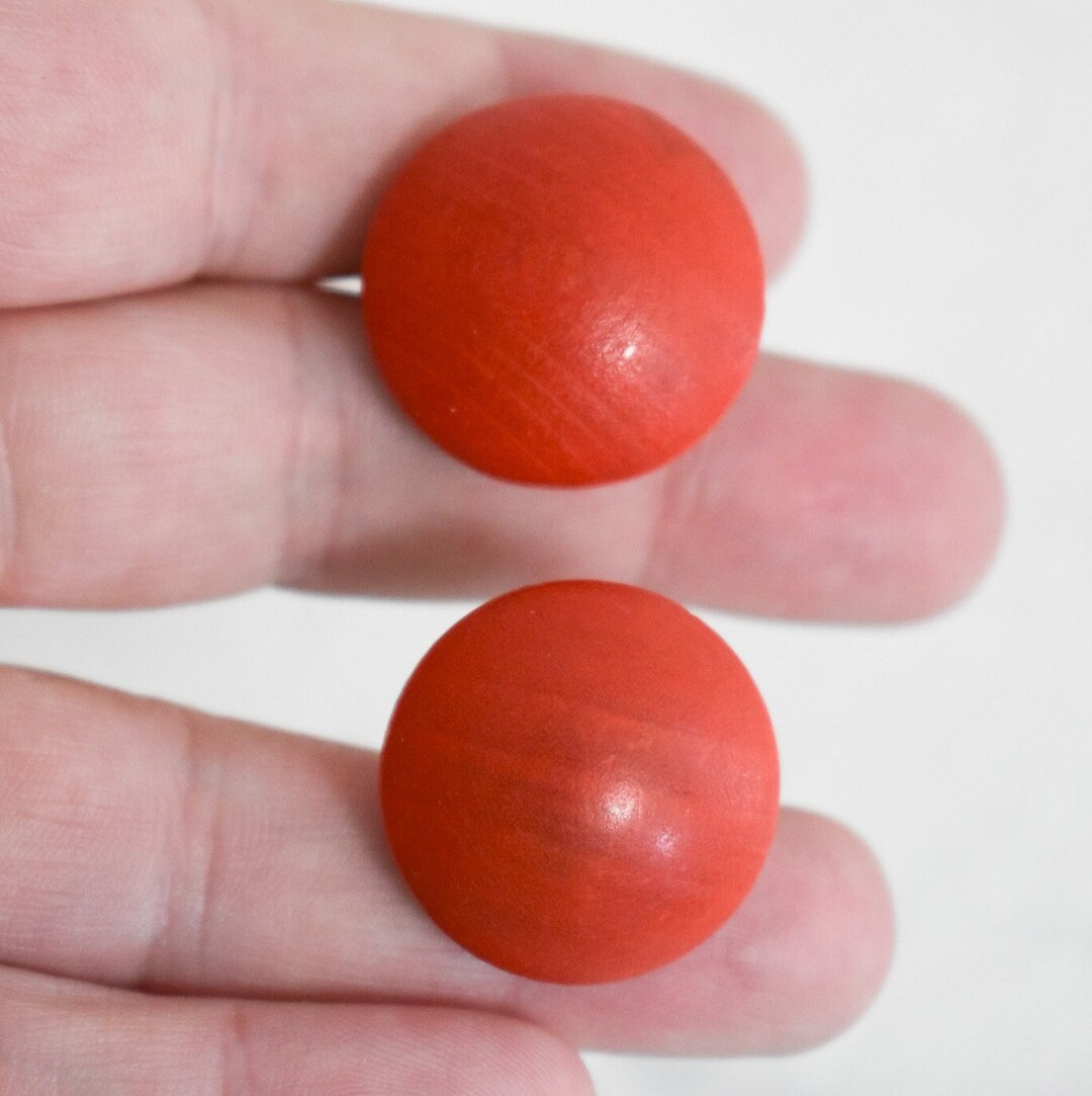 1960s/70s Vogue Red-orange Circle Clip Earrings - Etsy