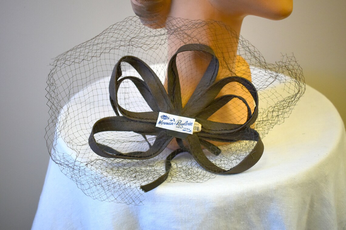 1950s Norman Paulvin Brown Bow Whimsy Hat | Etsy
