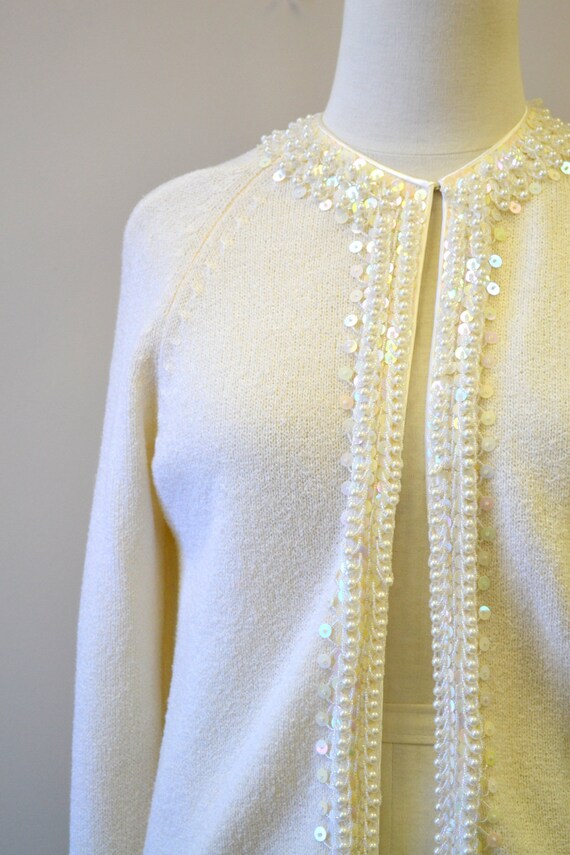 1960s Cyn Les Beaded Cardigan Sweater - Gem