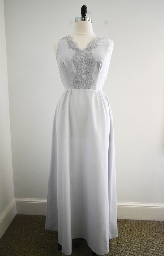 1970s Icy Blue-Gray Dress and Jacket Set - Gem