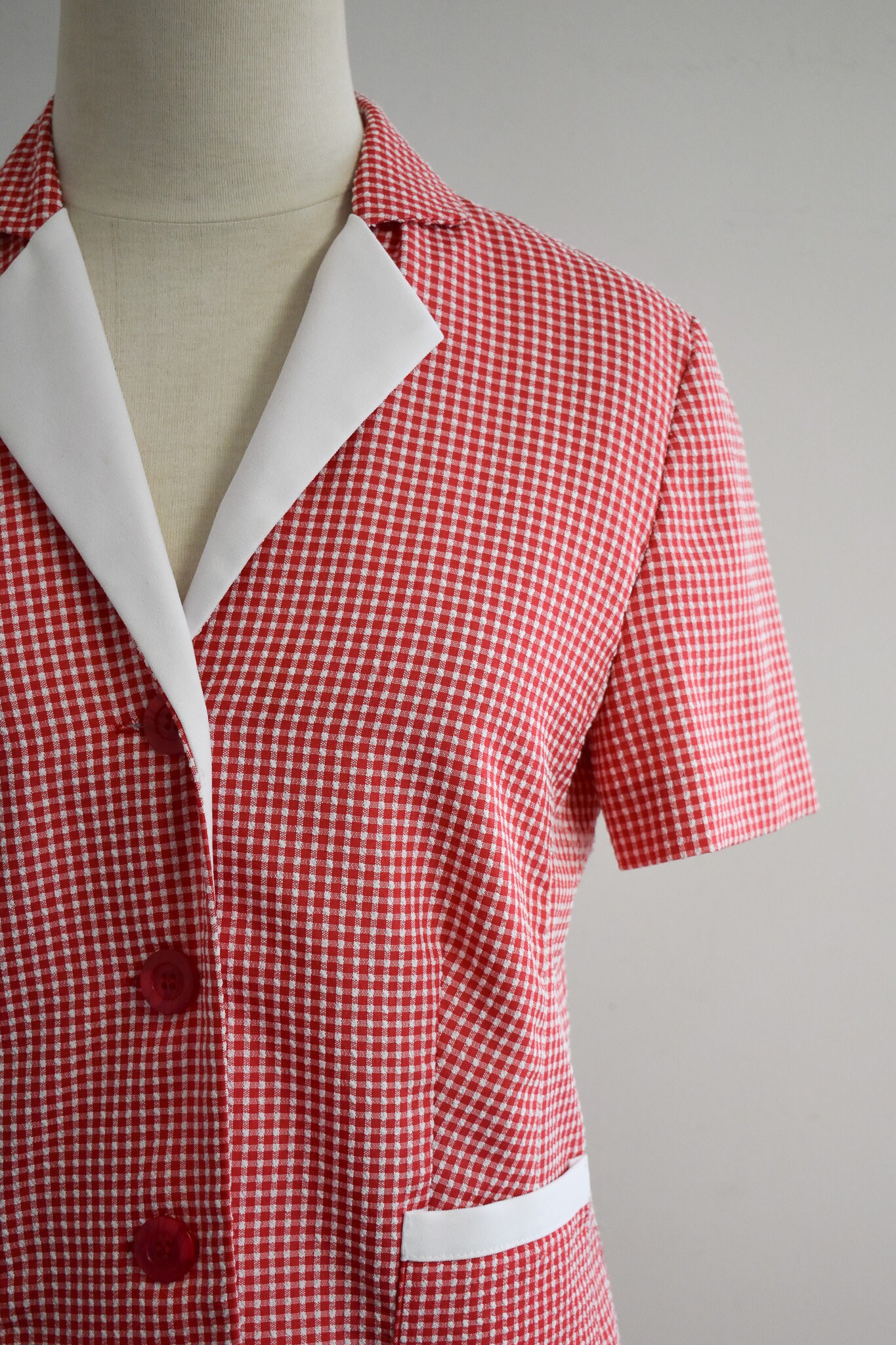1970s/80s Red Checked Blouse and Skirt Set - Etsy