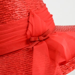 1960s Mr. Frank Red Straw Hat - Etsy