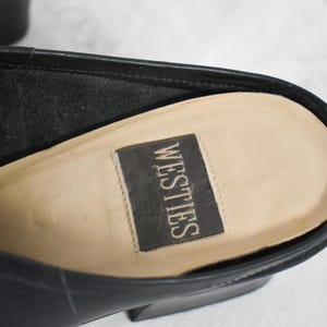 1990s Westies Black Leather Chunky Heeled Slides, Size 7 1/2 B - Etsy