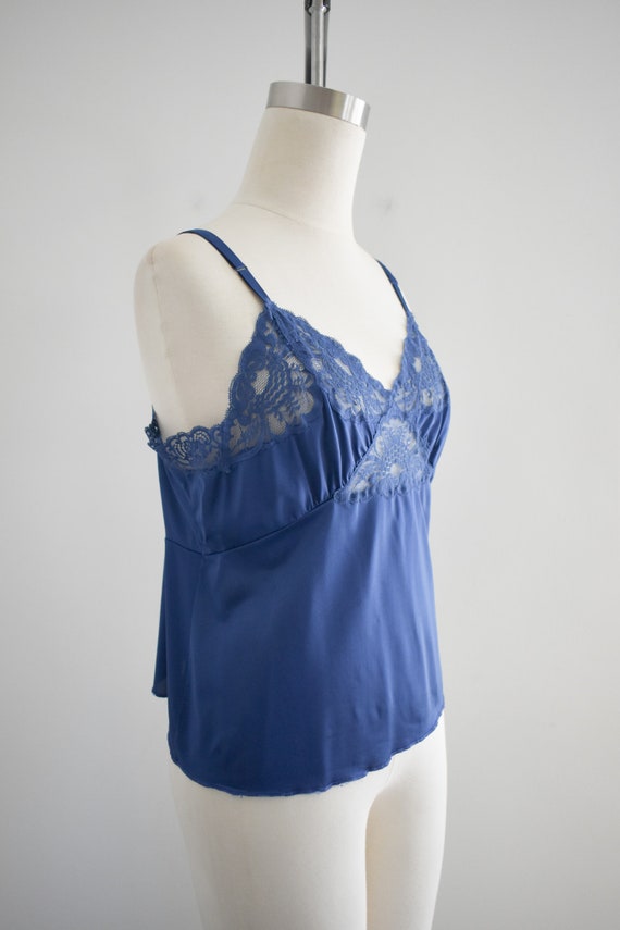 1970s Shadowline Deep Blue Camisole Gem