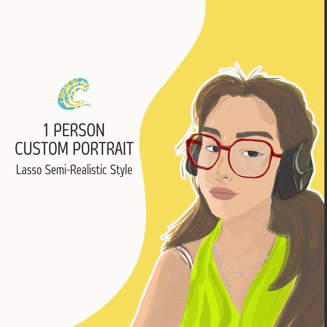 1 Person Lasso Semi-realistic Style Custom | Portrait Custom Digital ...
