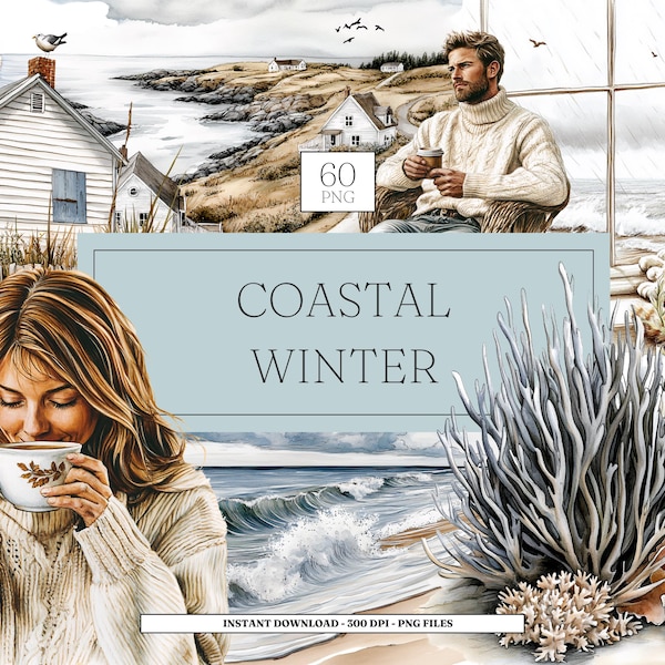 Winter Ocean Clipart - Etsy UK