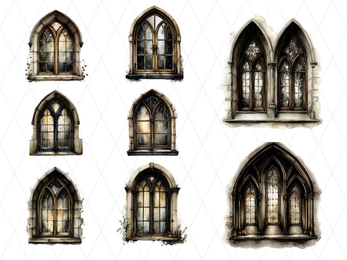 Dark Academia Digital Watercolor Clipart | Vintage Books, Antique Library Objects | Gothic ...