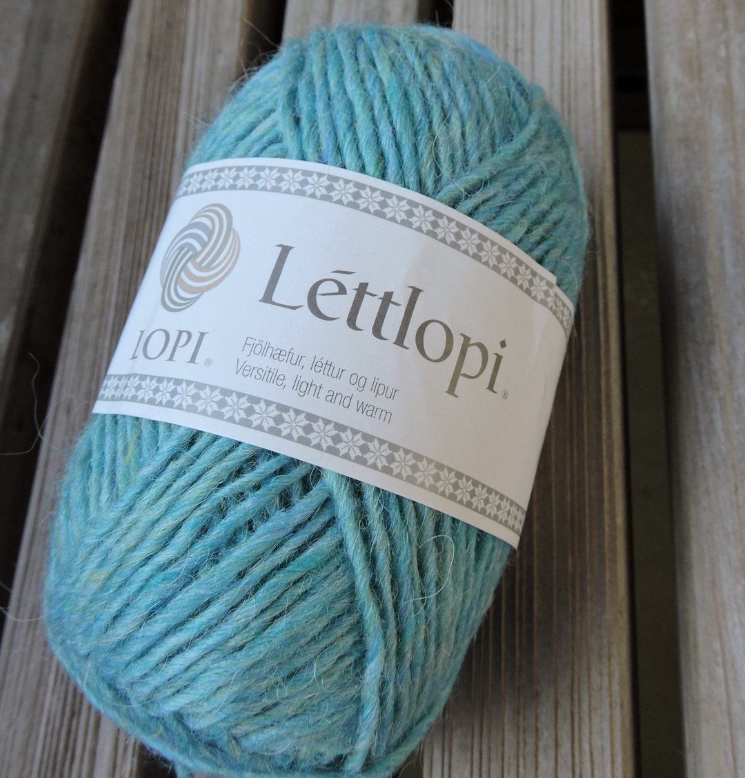 ARAN Weight Yarn - Pure Classic Icelandic Wool - Glacier Blue Heather ...