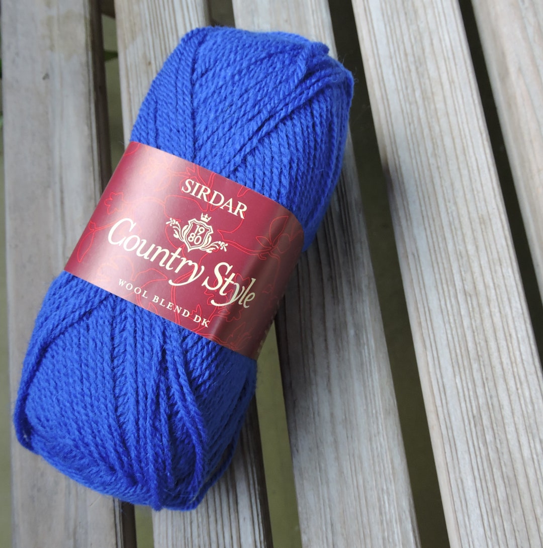 DK Weight Yarn - Sirdar Country Style DK - Wool Blend - Royal Blue ...