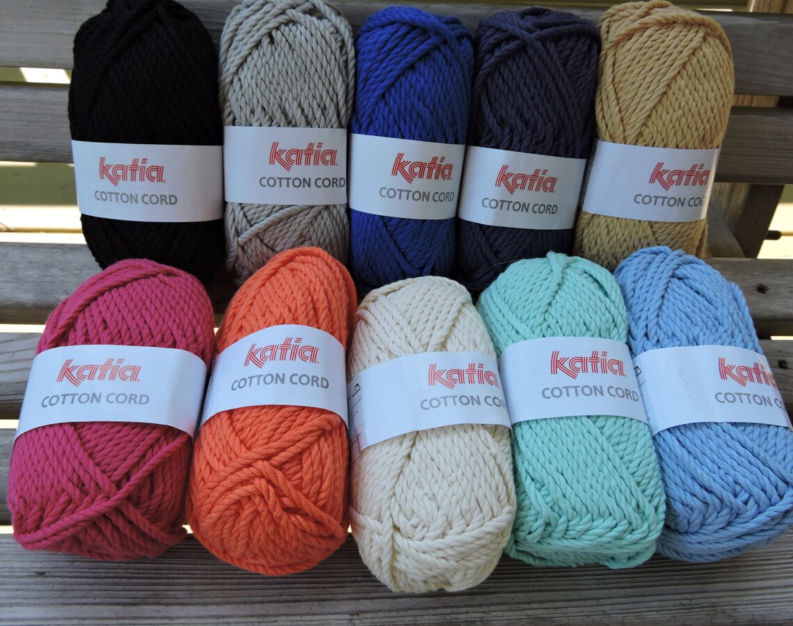 SUPER BULKY Weight Yarn - Katia Cord (#68) - 100% Cotton Cord - Made in ...