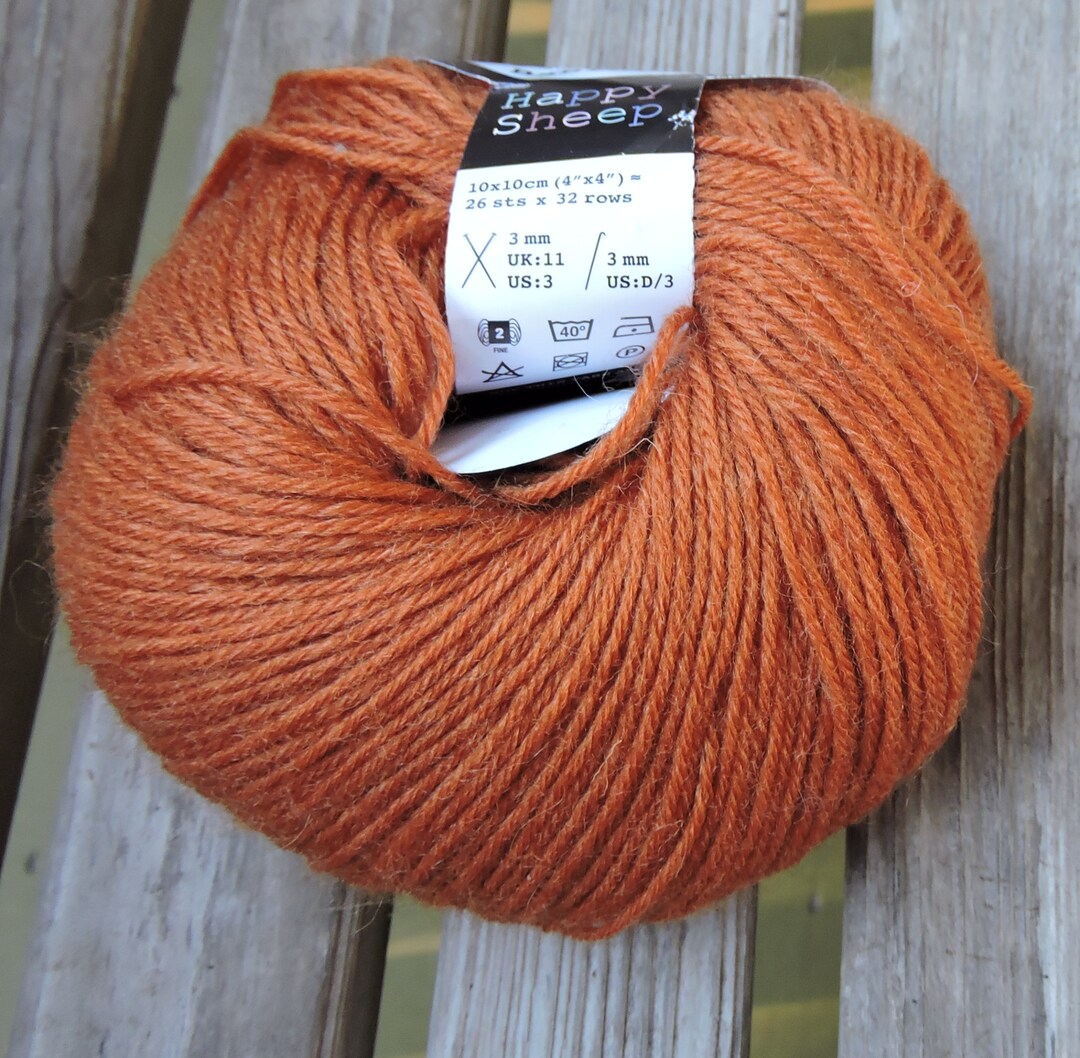 FINGERING Weight Yarn - Superwashed Merino - Italy - Ginger Melange (15 ...