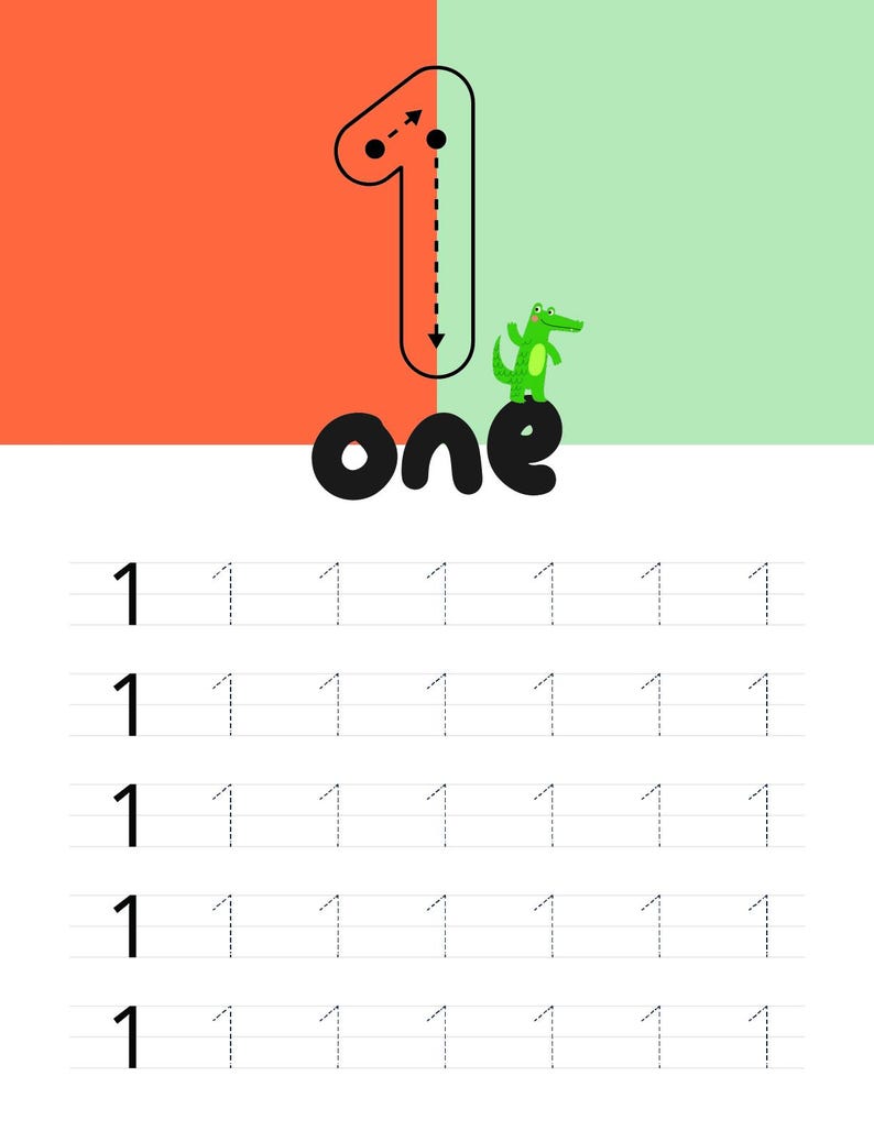Number Tracing Worksheet for Kids – Printable PDF, Preschool Math ...