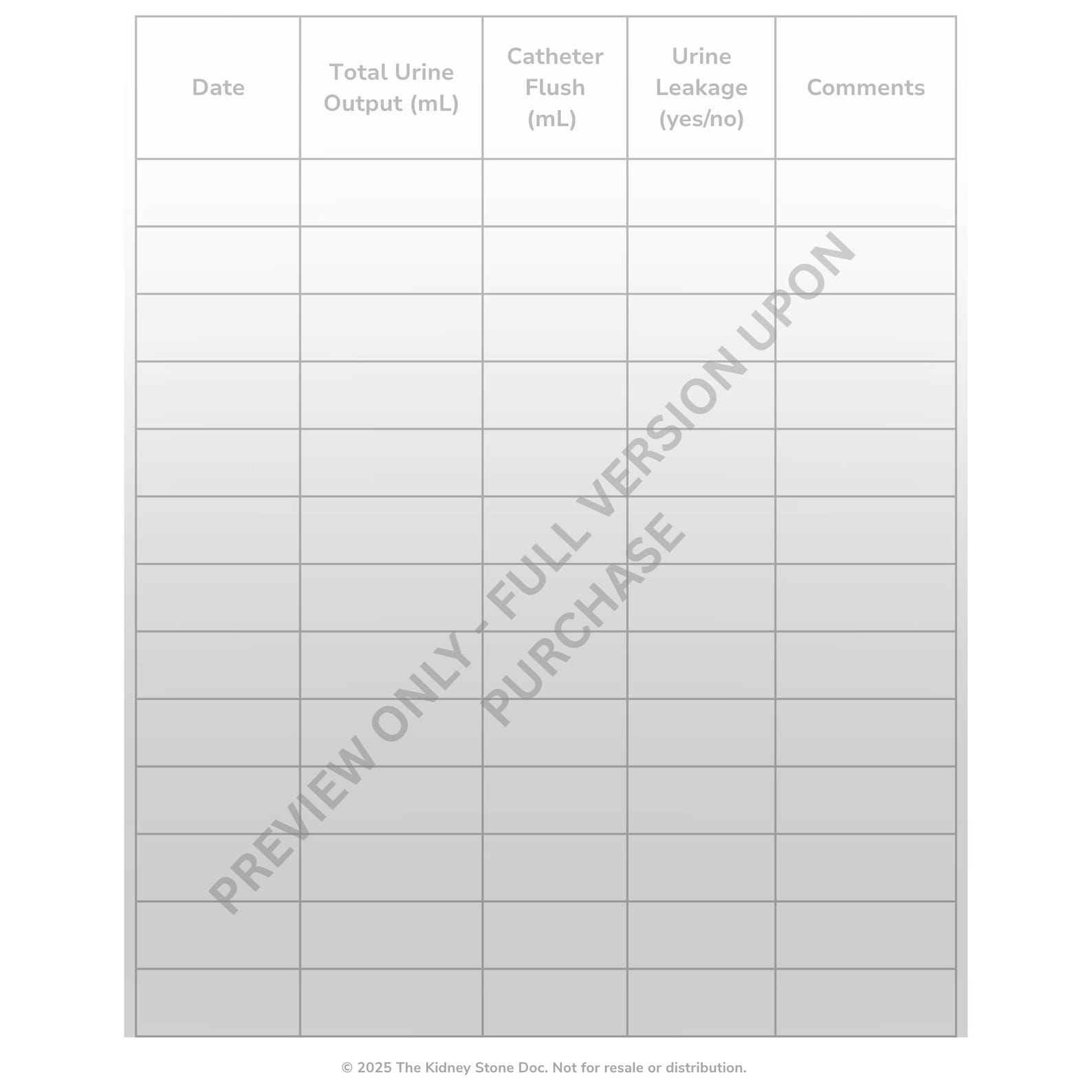 Printable Foley Catheter Diary - Monthly Output and Symptom Tracker - Etsy