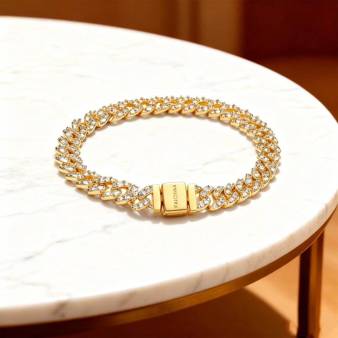 Pavé Cuban Chain Bracelet, Pandora Charms Bracelet, Gift for Her - Etsy