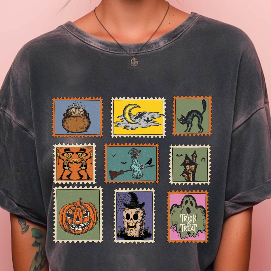 Vintage Halloween Postage Stamp Clipart | Retro Halloween | Halloween ...