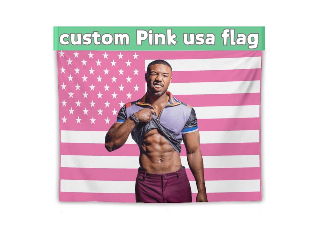 Personalized Pink American Flag Tapestry: Custom Photo Kpop Wall Decor ...