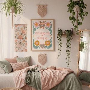 Gen Z Slang Art Print: Retro Floral, Motivational Wall Decor (digital ...