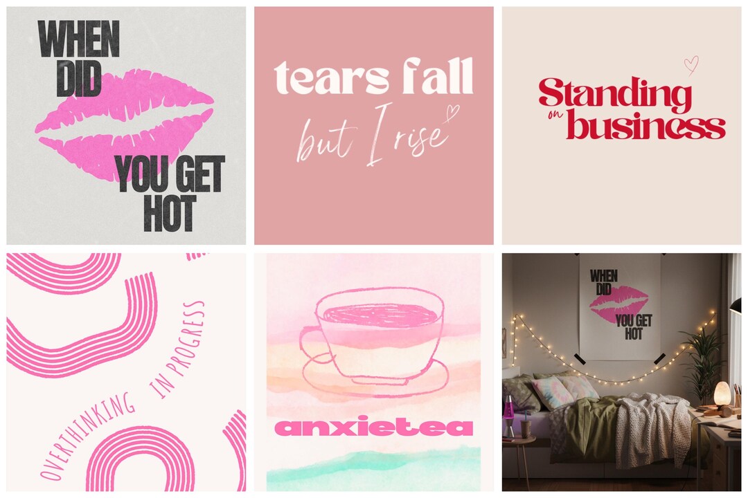 Gen Z Slang Wall Art Bundle: Tiktok Trendy Posters (digital Prints ...