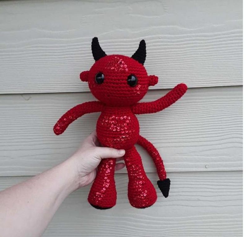 Amigurumi Devil Crochet Pattern PDF, Cute Devil Toy, DIY Crochet Doll ...