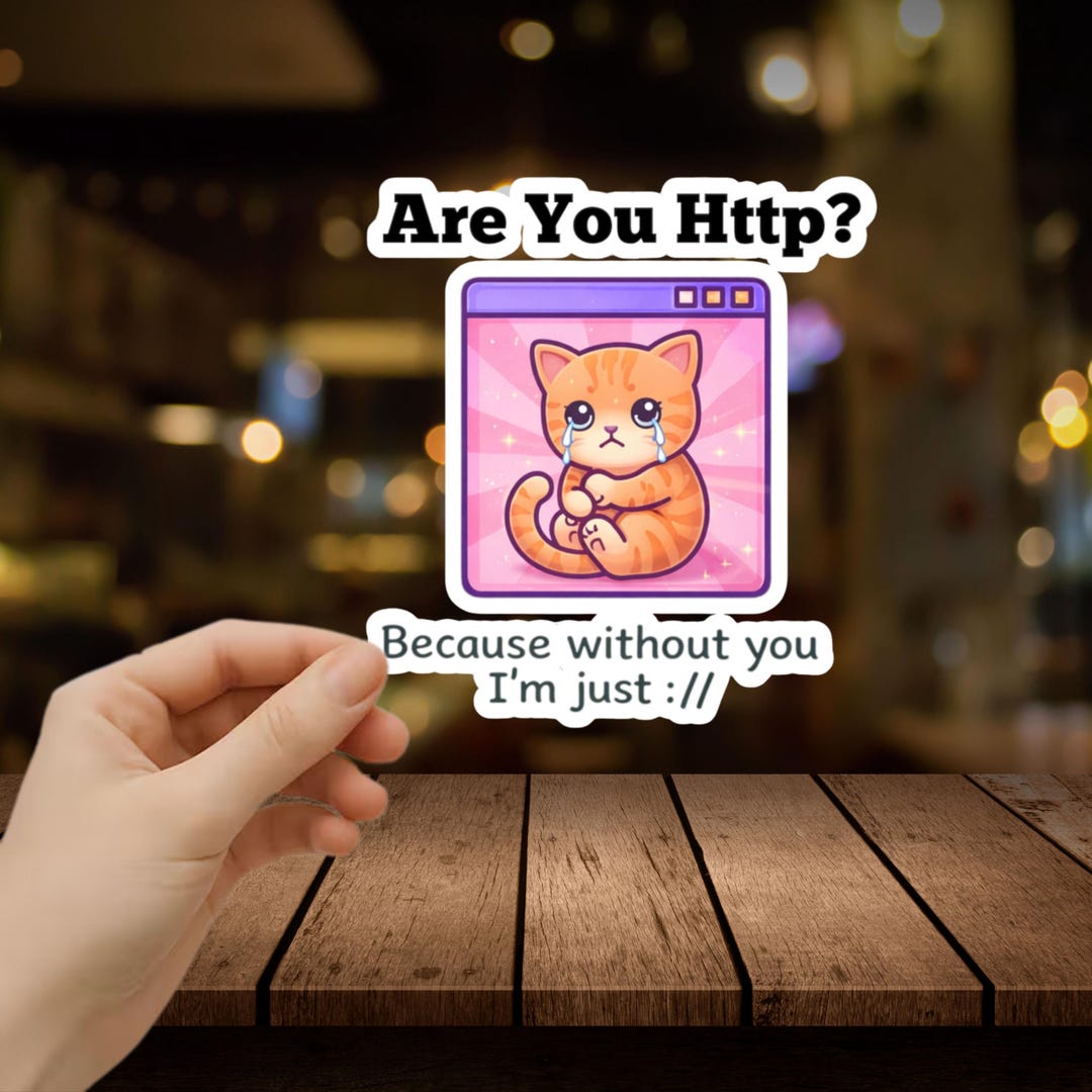 Cute Crying Cat Sticker Because Without You Im Just Error Face URL Text ...