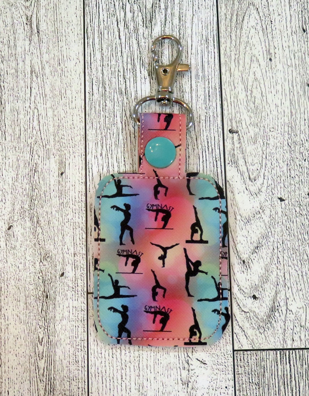 GYMNAST GYMNASTICS Printed Vinyl KEYCHAIN Key Fob Key Ring Bag Tag ...