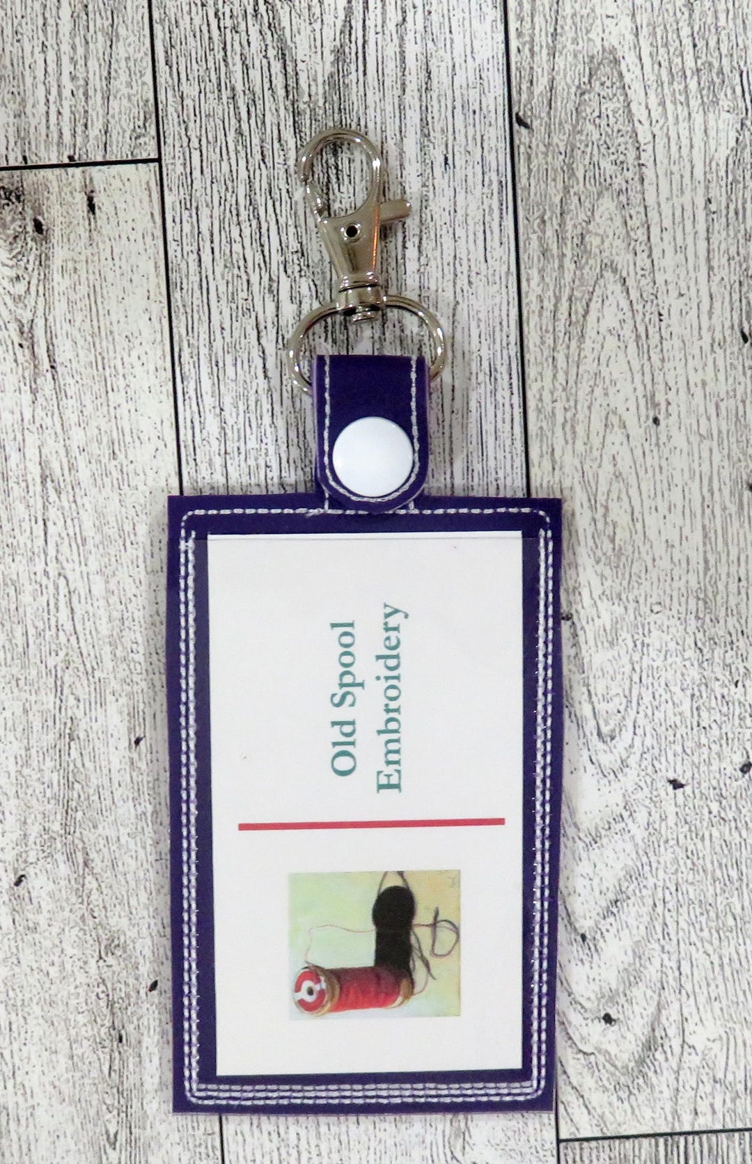Vinyl ID BADGE HOLDER Identification Badge Key Fob Keyring Bag Tag Key ...