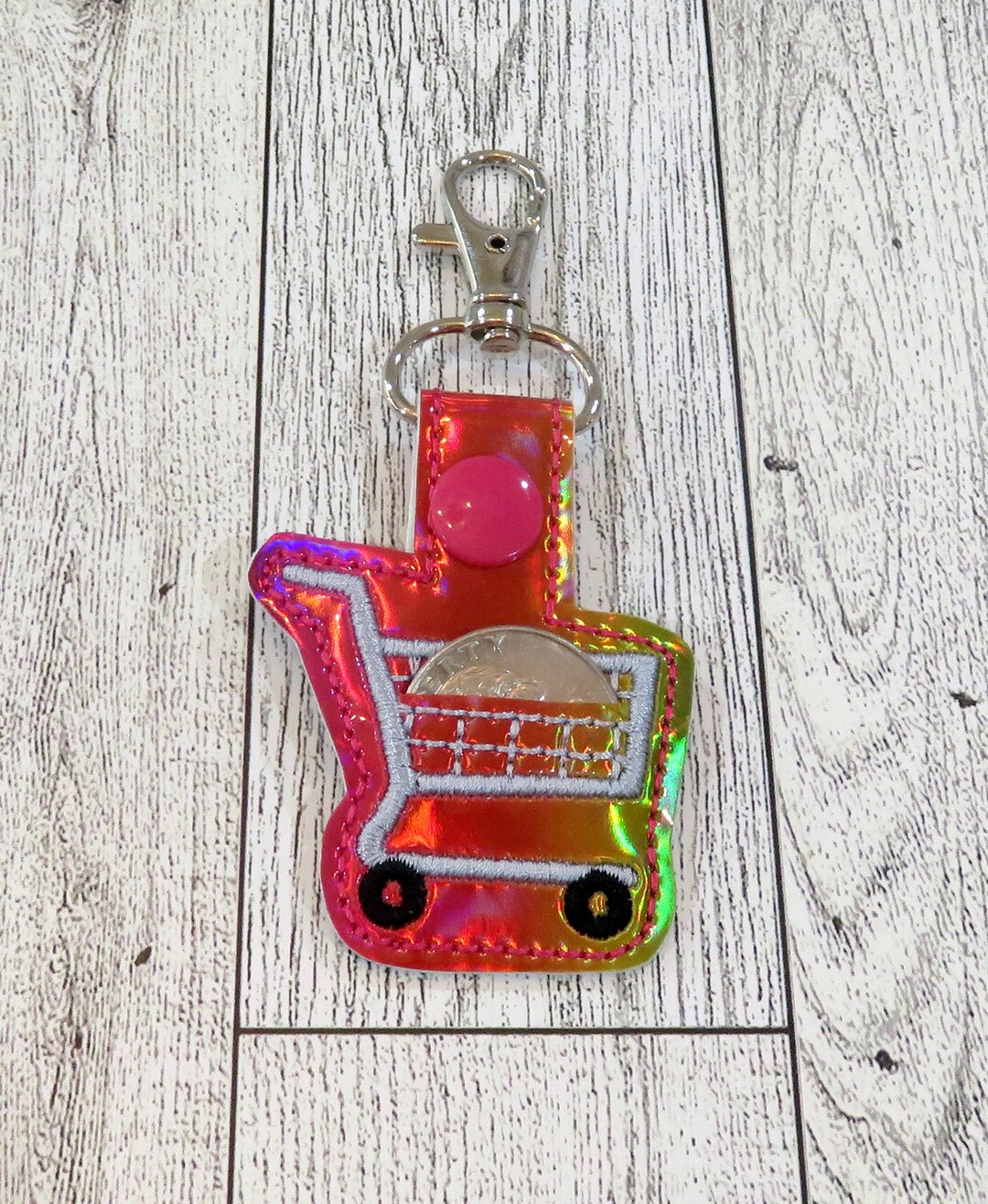 QUARTER or Euro KEEPER Vinyl Keychain Key Fob Keyring Bag Tag Key Tag ...