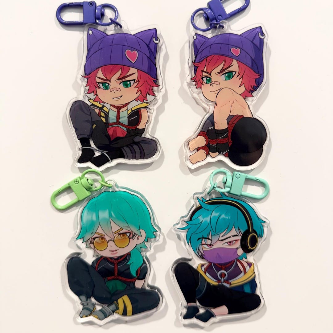 MOBA Boy Band Characters Double-sided Acrylic Keychain - Etsy