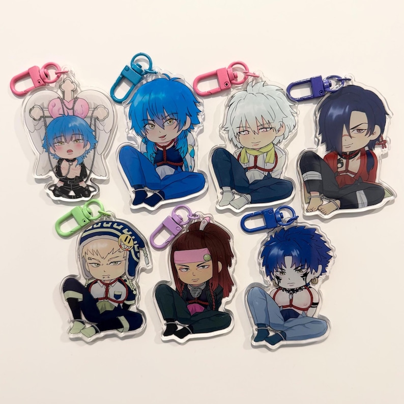 Cyberpunk Anime Video Game Otome Character Keychain: Double-sided ...