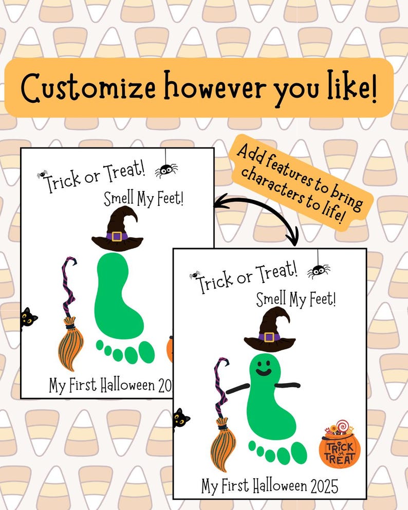 Baby's First Halloween Footprint Art: Trick or Treat Keepsake ...